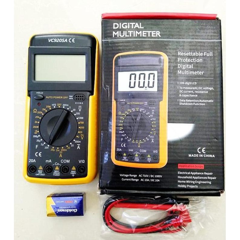 Jual Digital Multimeter Multitester AVO meter Avometer 9205A Big Screen ...