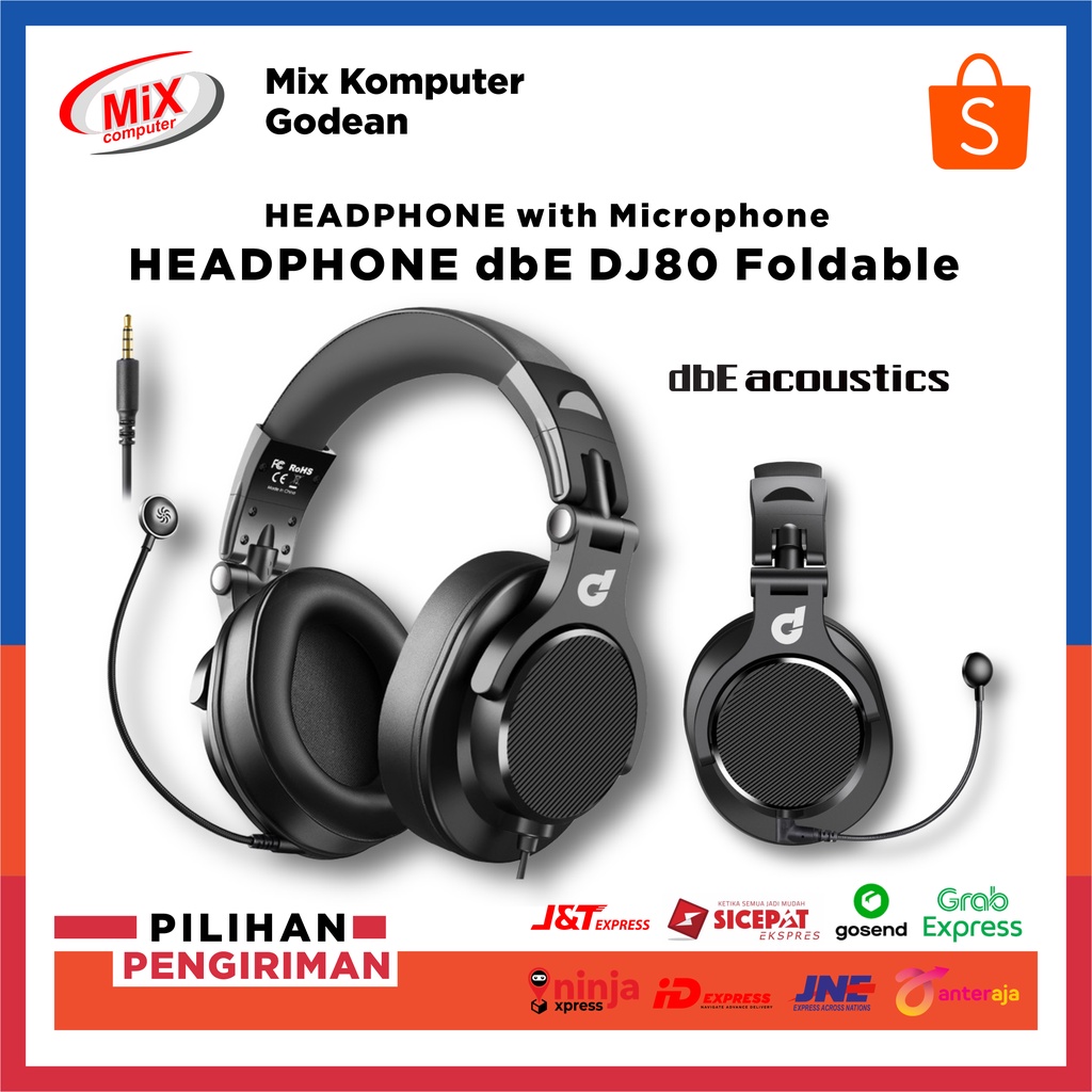Jual Headphone dbE DJ80 Foldable with Detachable Microphone | Shopee ...