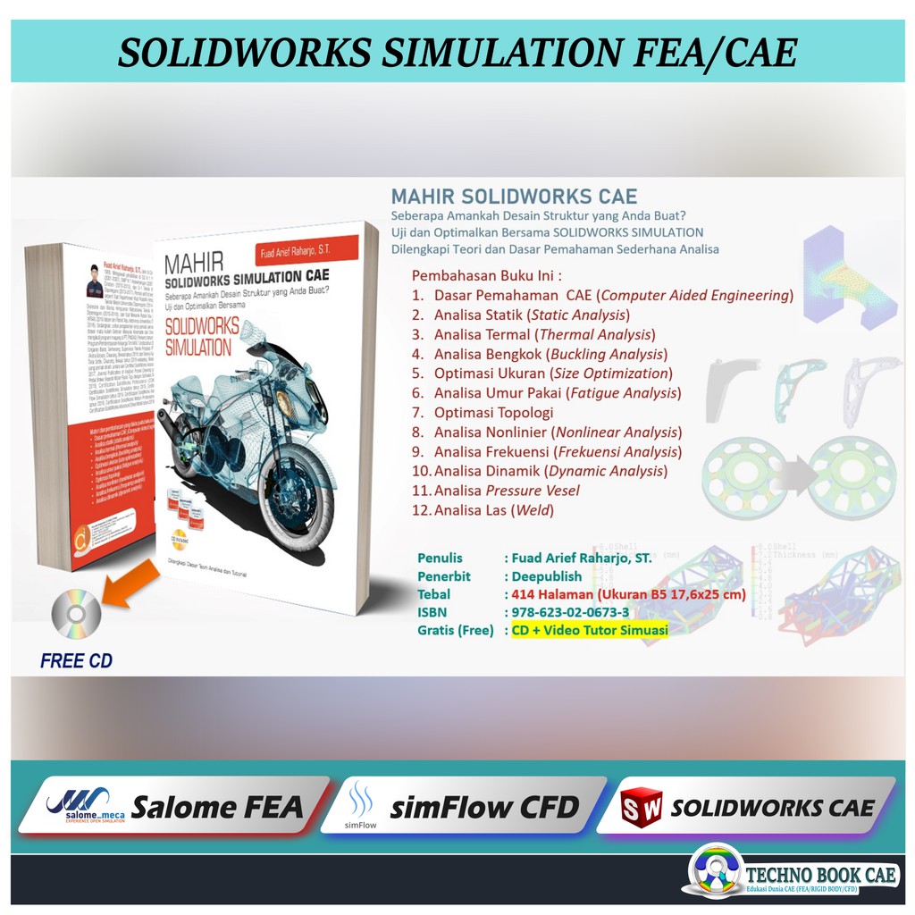 Jual Buku Mahir SOLIDWORKS Simulation CAE | Buku Teknik Mesin | Buku ...