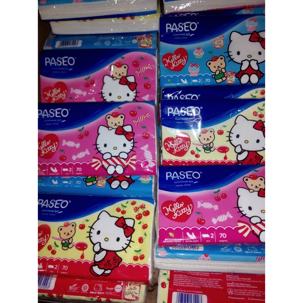 Jual Paseo Hello Kitty Facial Tissue 70 Sheets 2 Ply | Shopee Indonesia