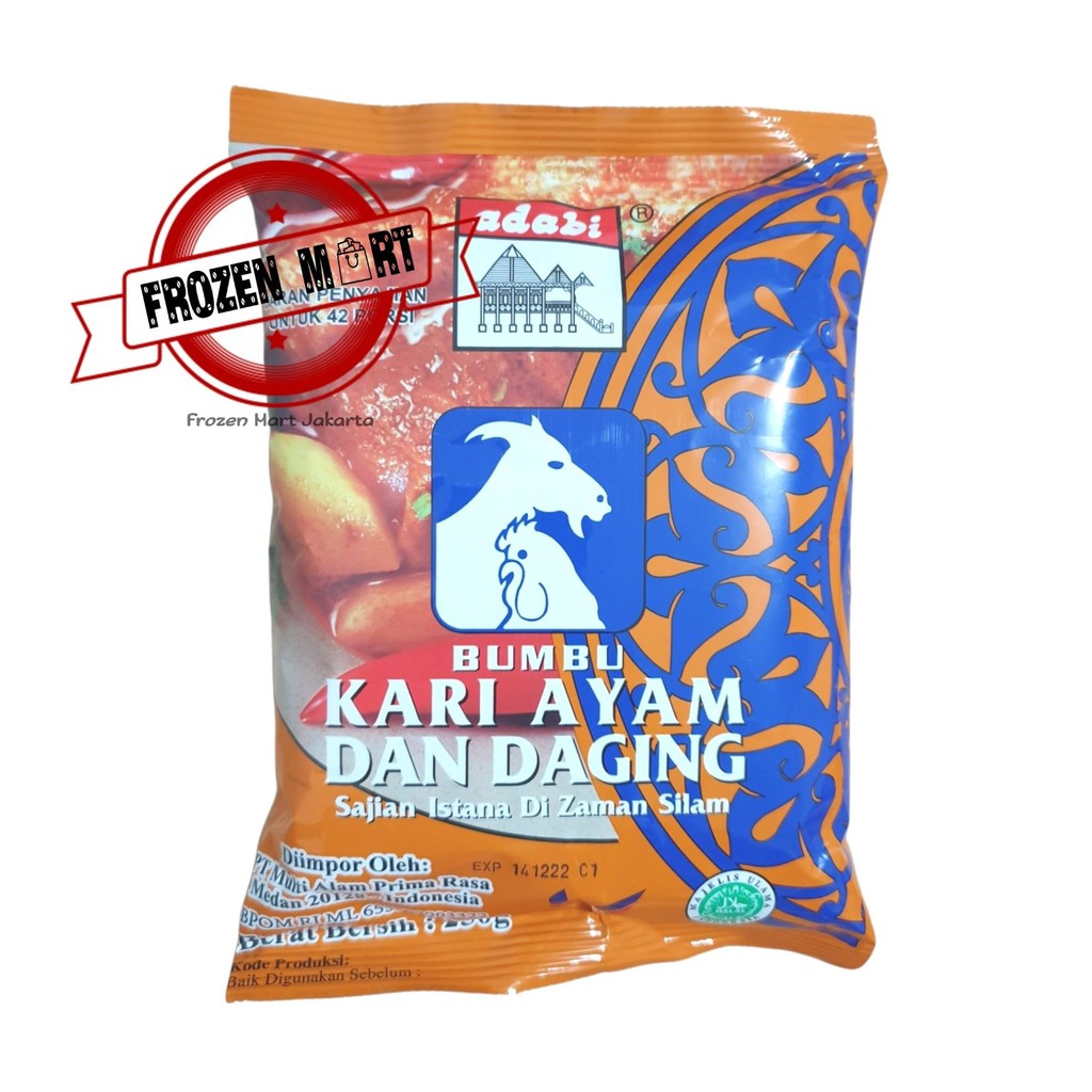 Jual ADABI Bumbu Kari Ayam Dan Daging 250 Gr | Shopee Indonesia