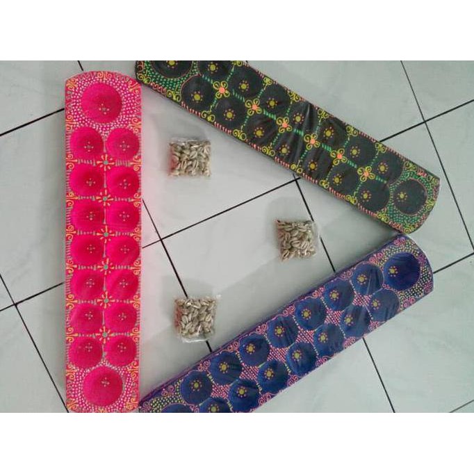 Jual Congklak Dakon Kayu Panjang + 100 Biji Keong Asli / Congklak Dakon ...