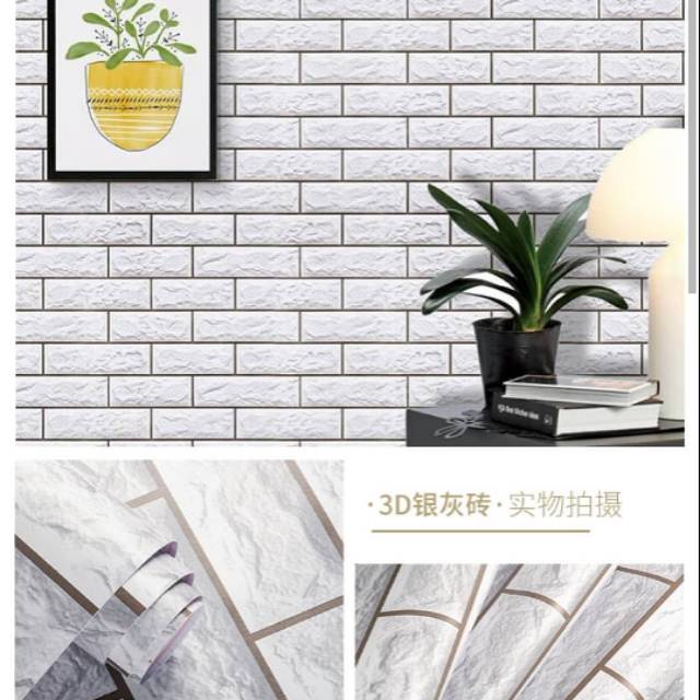 Jual Wallpaper Motif Bata Putih,Wallpaper Motif Batu Alam, Wallpaper ...