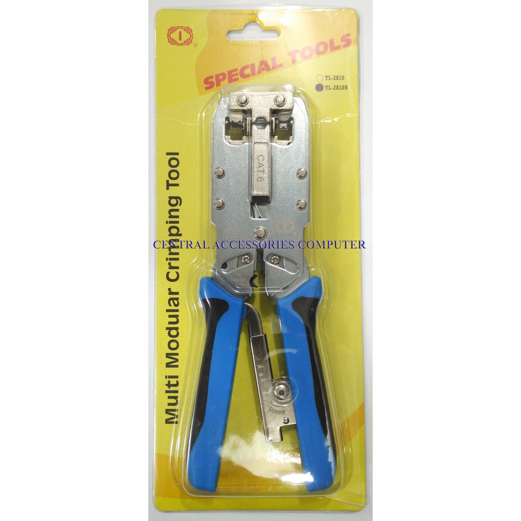 Jual TANG CRIMPING (CRIMPING TOOL) RJ45 CAT 6 DAN RJ11 TALON TL-2810R ...