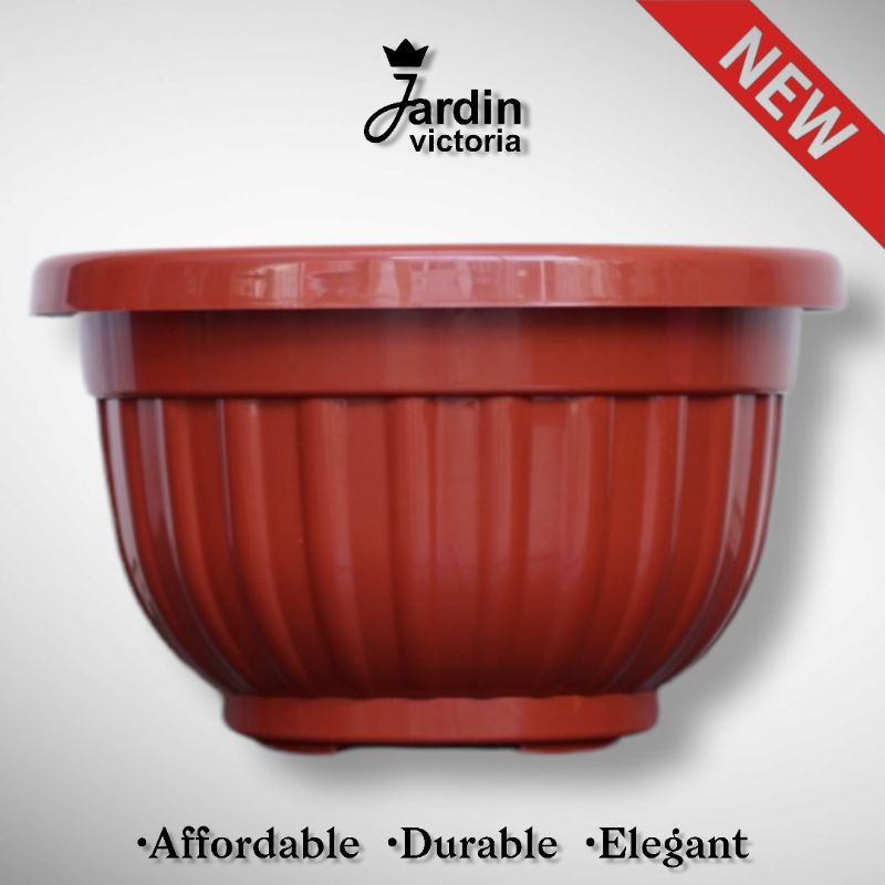 Jual Pot Bunga Merah Bata 20 25 30 32 35 | Pot Tanaman Cokelat Plastik ...