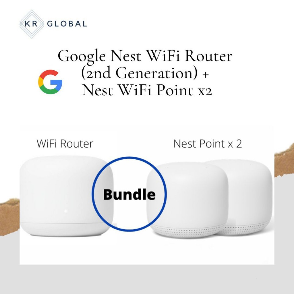 Jual Google Nest WiFi Router (2nd Generation) + Nest WiFi Point x2 ...