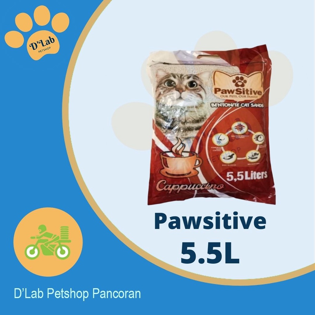 Jual 5.5L PAWSITIVE Pasir Kucing Gumpal Wangi 5.5 L Catsand 5,5 L ...