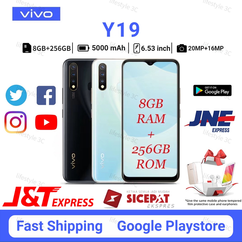 Jual HP VIVO Y19 RAM 8/256GB Layar 6.53 inci 4G LTE Baru Smartphone Garansi 1 Tahun | Shopee ...