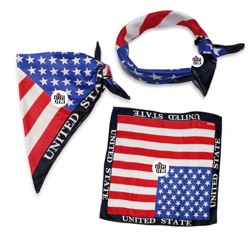 Jual Bandana Retro Slayer Scraf Unisex USA Segi Empat Motif Bendera ...