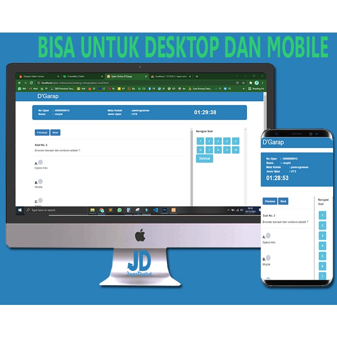 Jual Aplikasi Ujian Online Siap Pakai Berbasis web | Shopee Indonesia