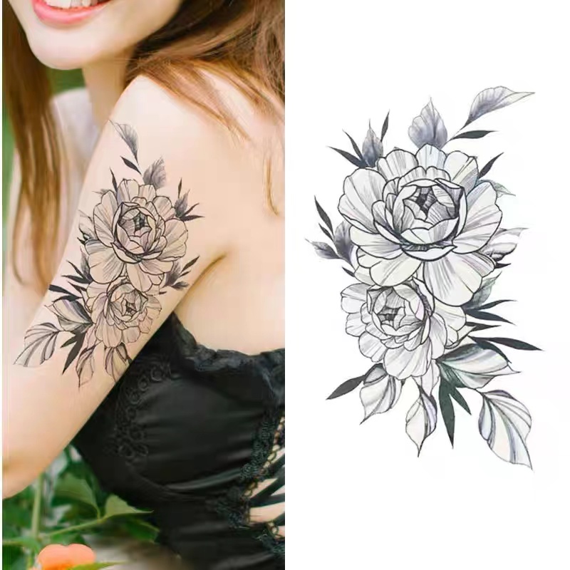 Jual 1 Lembar Temporary Tattoo Sticker Motif Bunga Fresh Waterproof ...