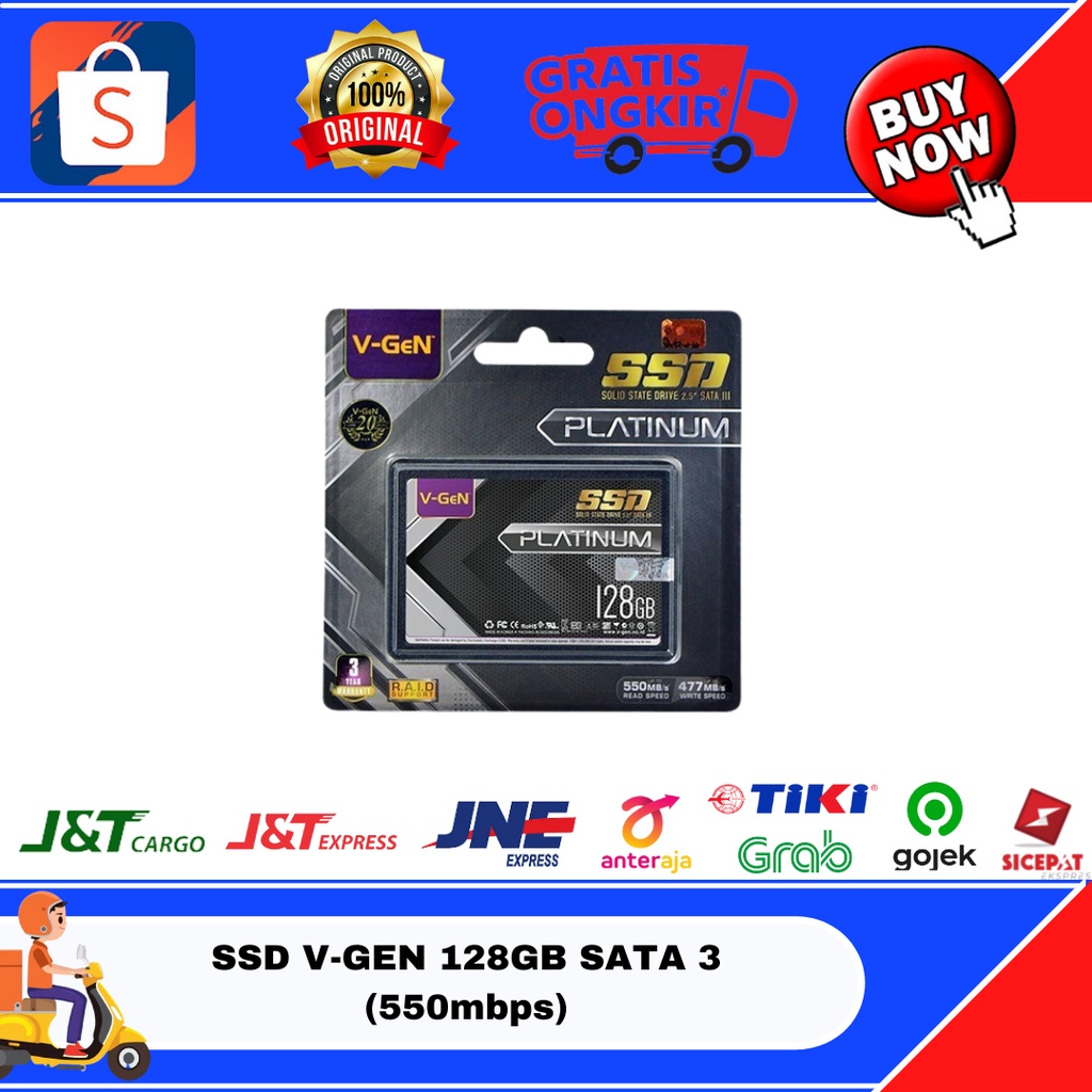 Jual SSD V-GEN 128GB SATA 3 PLATINUM (550mbps) | Shopee Indonesia