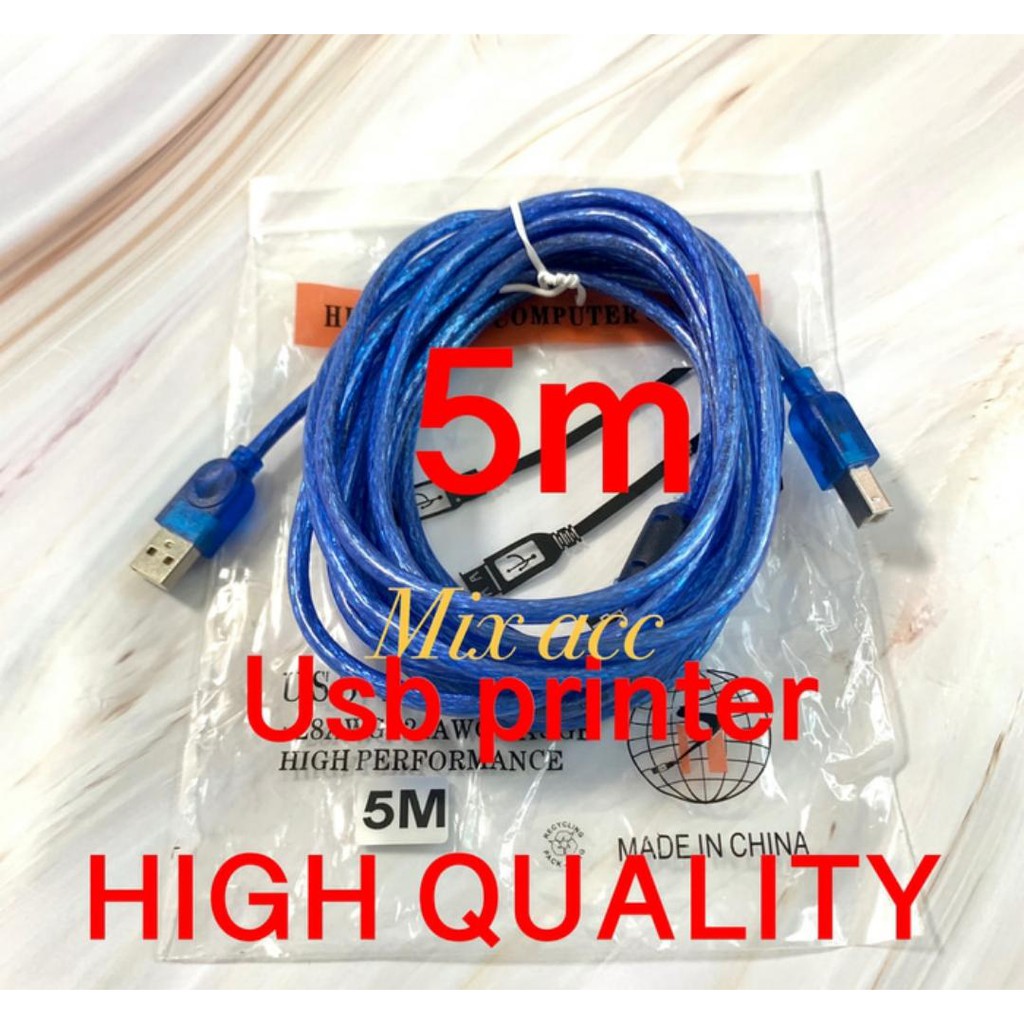 Jual KABEL USB PRINTER 5M / 5 METER/ 5 M KABEL PRINTER 5M HIGH QUALITY ...