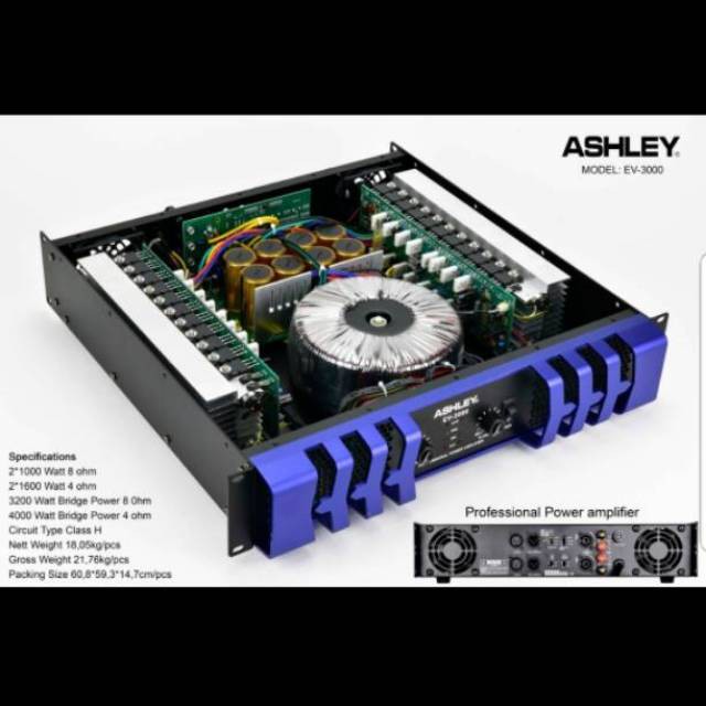 Jual Promo Harga Murah POWER AMPLIFIER ASHLEY EV 3000/EV3000 OROGINAL ...