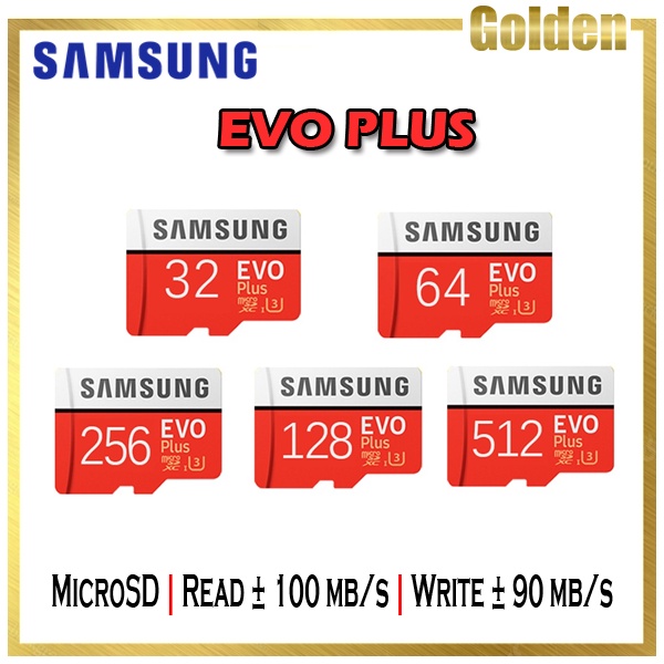 Jual Samsung MicroSD EVO Plus 32GB 64GB 128GB 256GB 512GB Garansi Resmi ...