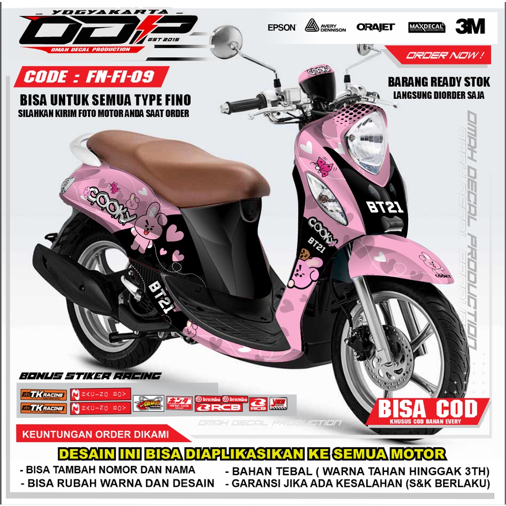 Jual DECAL FINO FULL BODY DEKAL MOTOR YAMAHA FINO 125 FI GRANDE VARIASI ...