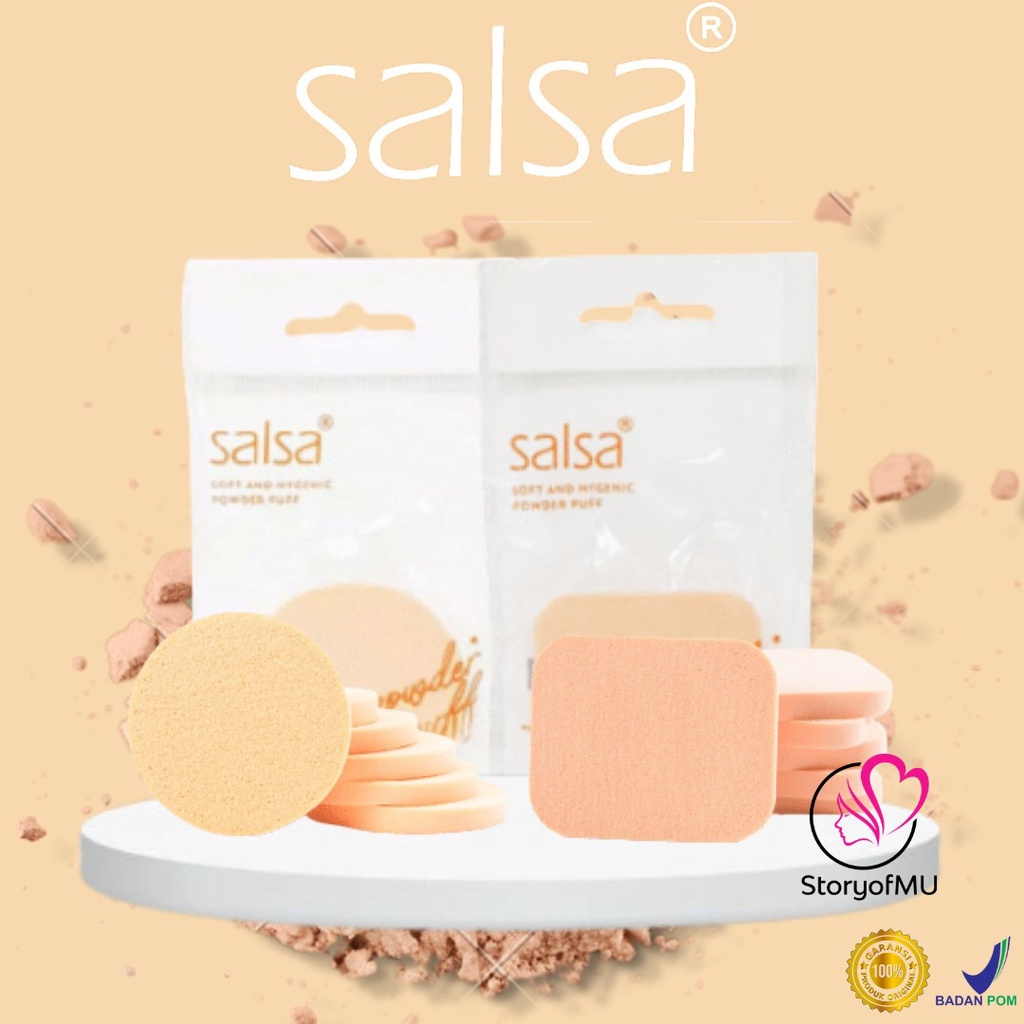 Jual ️ StoryofMU ️ SALSA Spon Basah Bedak Bulat & Persegi Puff Spons ...