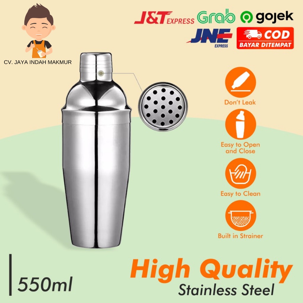 Jual Cocktail Shaker Stainless 550ml / Shaker Stainless / Shaker ...