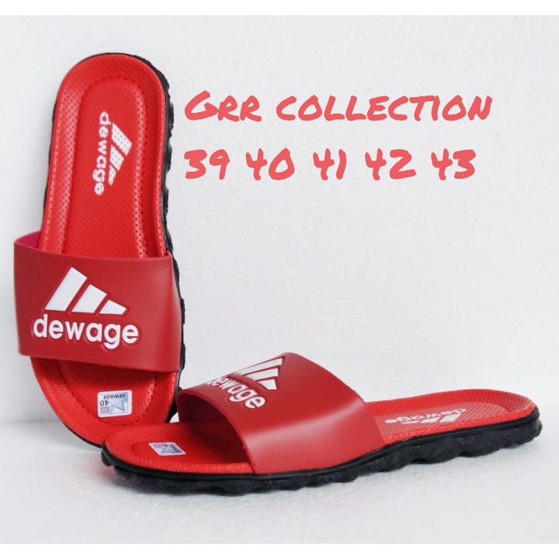 Jual Sandal Selop Pria Adidas Trendy Terbaru Merah | Shopee Indonesia