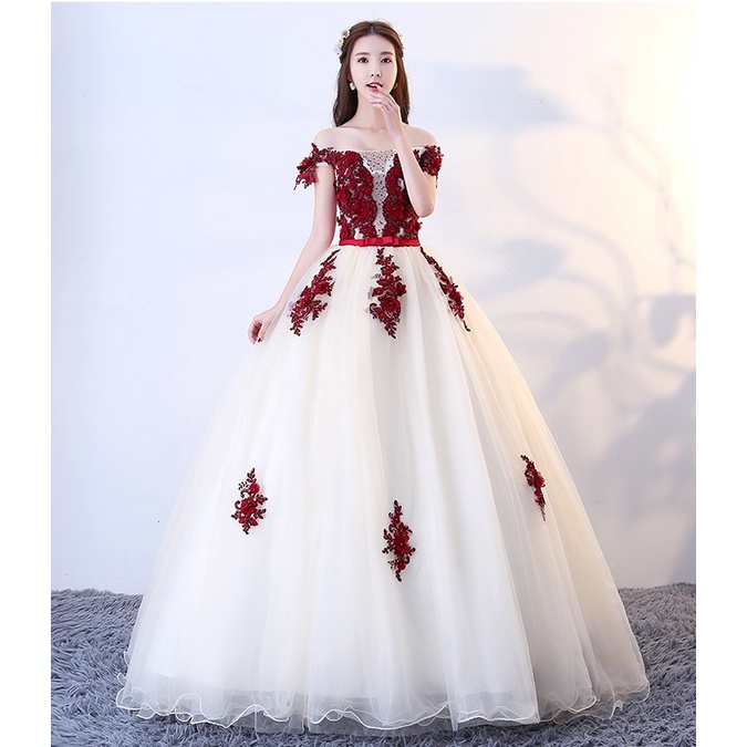 Jual Gaun Pengantin 0421118 Biru Sabrina Wedding Gown | Shopee Indonesia