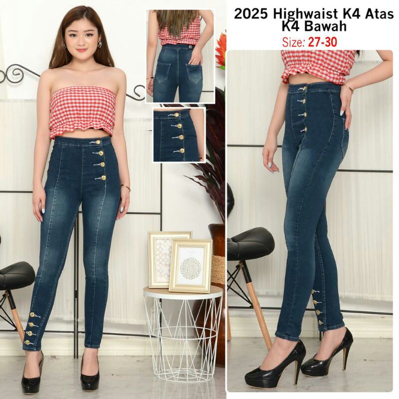Jual CP TULANG HW HIGHWAIST KANCING 4 ATAS BAWAH JEANS 2022 2023 2024 2025 2026 | Shopee Indonesia