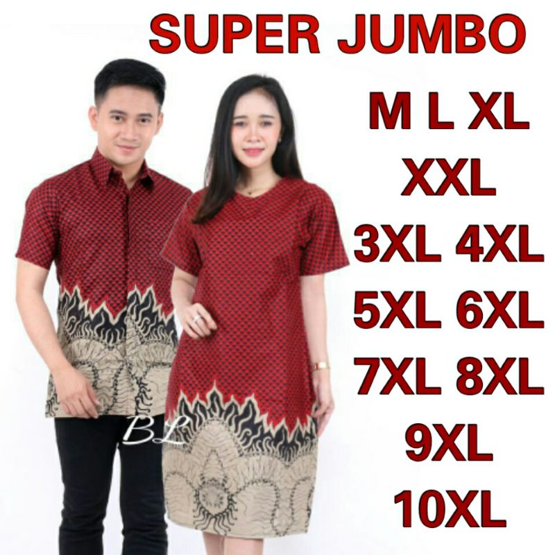 Jual CJA8 Atasan pria wanita | ukuran M-10XL SUPER JUMBO| Atasan batik couple merah marun ...