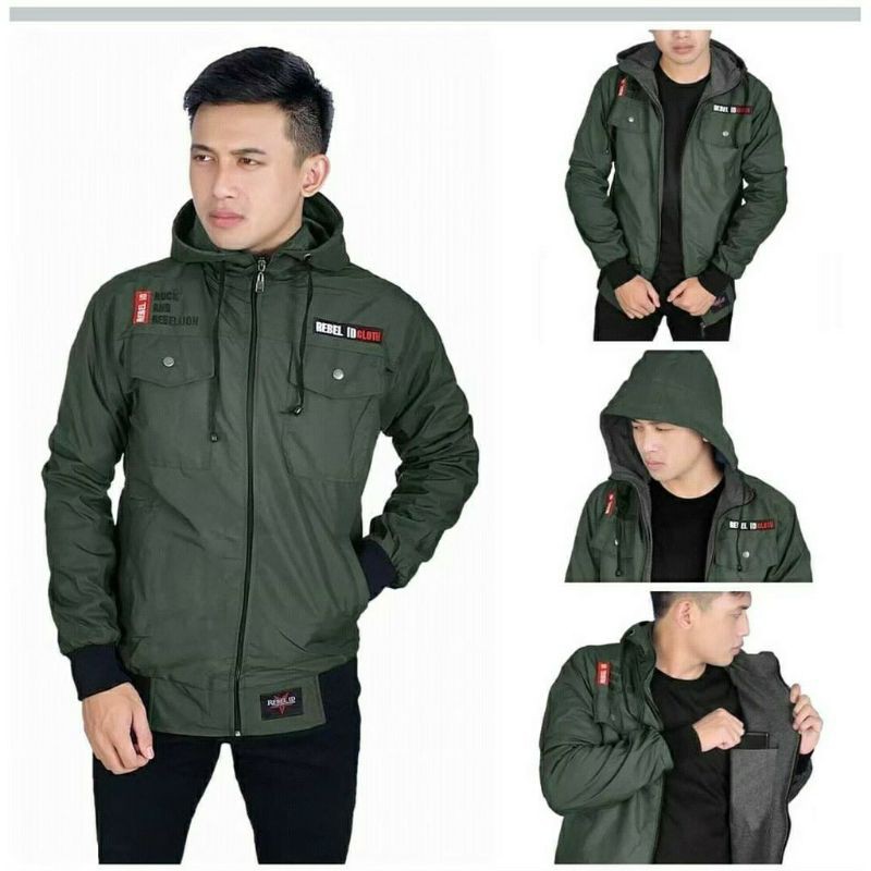 Jual Jaket Semi Parka Taslan Original Rebel / Jaket parka / Jaket Motor ...
