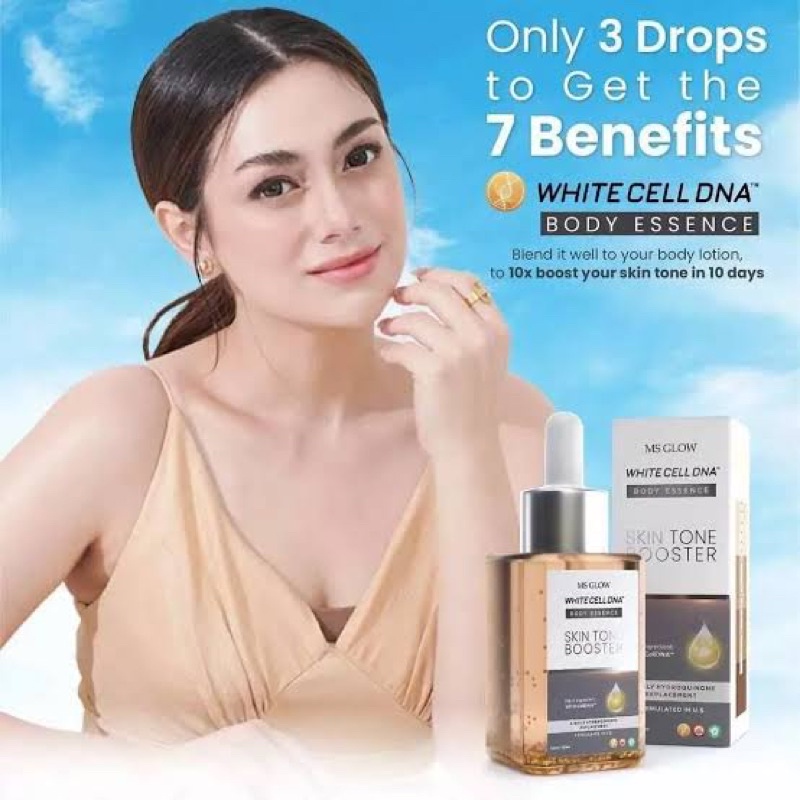 Jual Ms Glow Body Essence Skin Booster / white cell DNA Body | Shopee ...