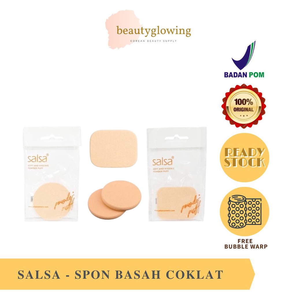 Jual SALSA SPON BASAH COKLAT | Puff Spons Sponge Bedak | BULAT KOTAK ...