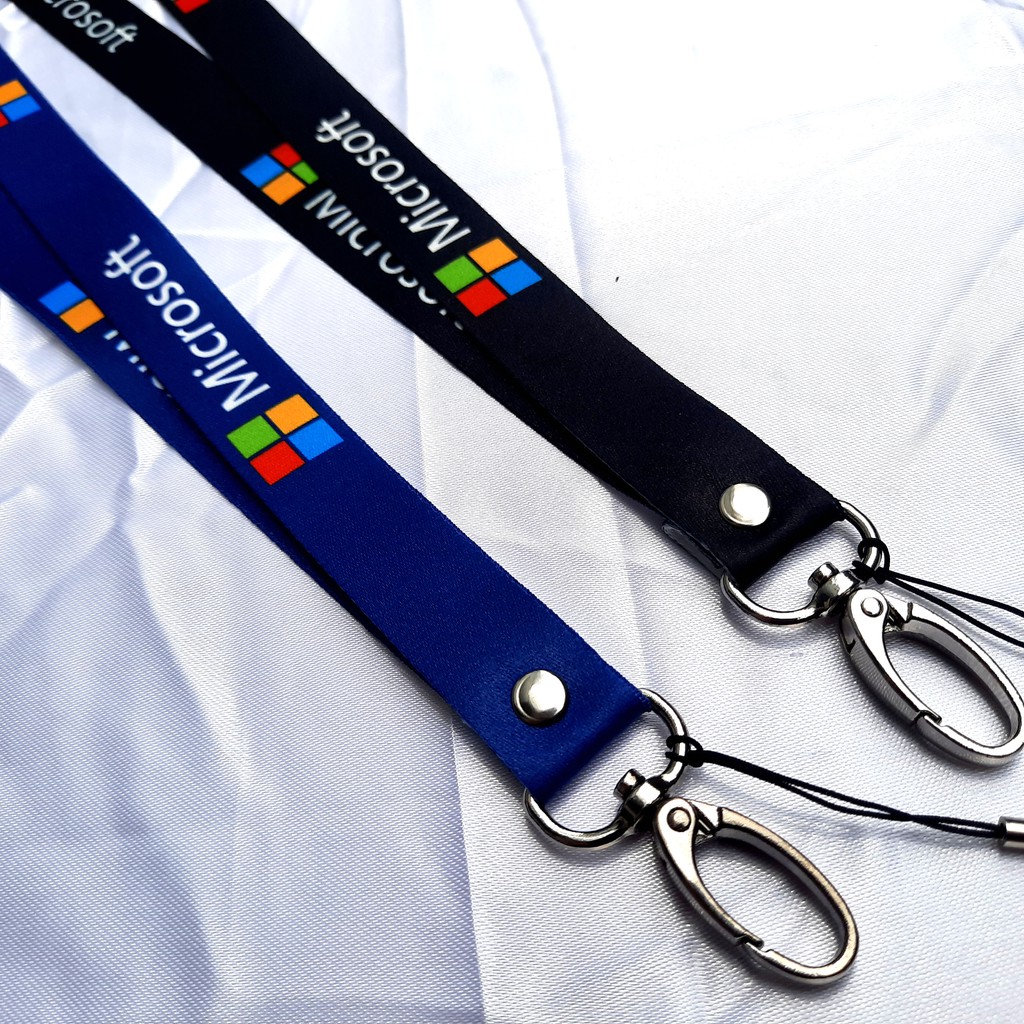 Jual gantungan ID Card Lanyard printing Microsoft real pick | Shopee ...