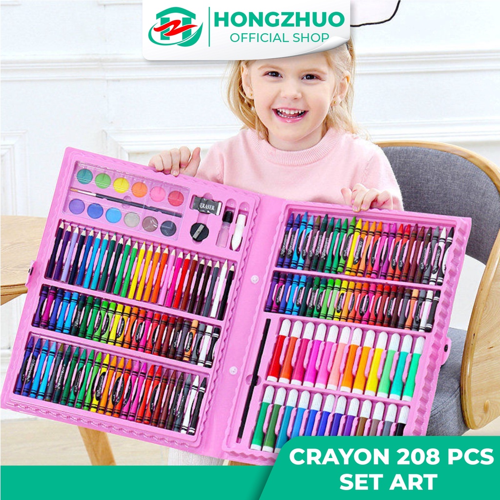 Jual Hongzhuo Crayon Anak Pengasah 208pcs Set Alat Menggambar Melukis ...