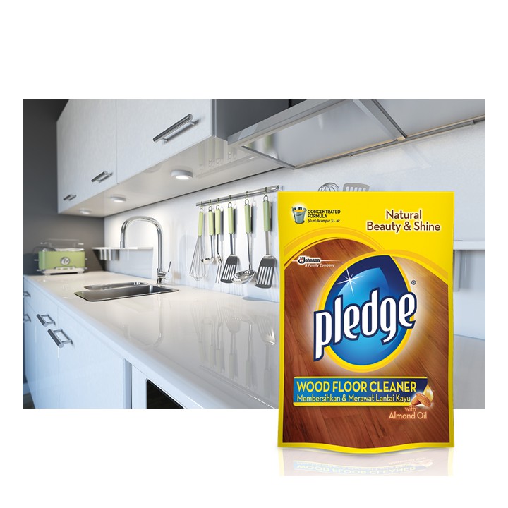 Jual Pledge Wood Floor Cleaner With Almond Oil Pouch 400 ml | Shopee ...