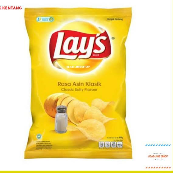 Jual (TERBARU) Lay's Asin Klasik 68 gr Keripik Kentang Classic Salty Flavour ( LAY'S Kuning ) ♠ ...