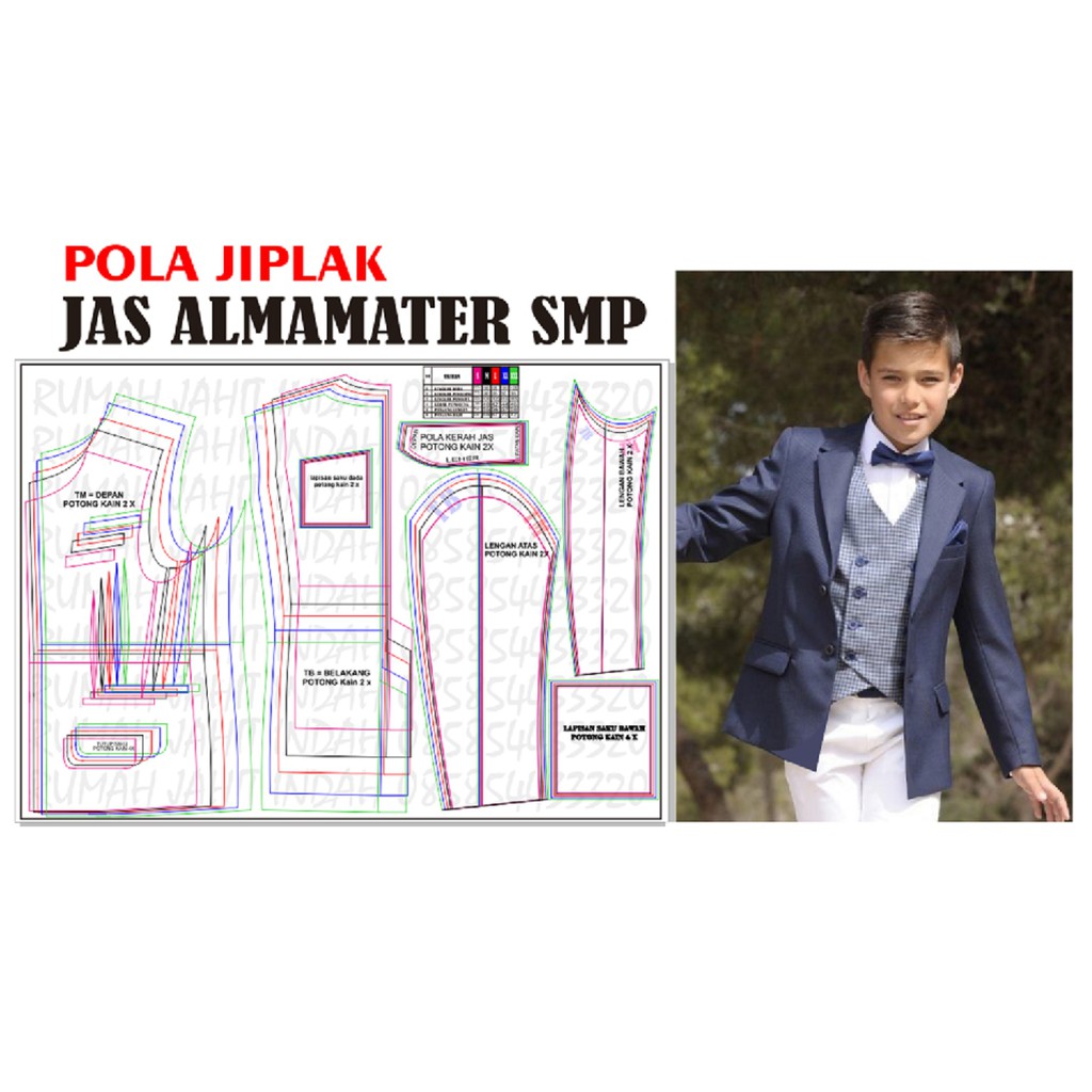 Jual Pola Jas Almamater SMP Pola Seragan Sekolah ukuran S_XXL Pola Jiplak Almamater | Shopee ...