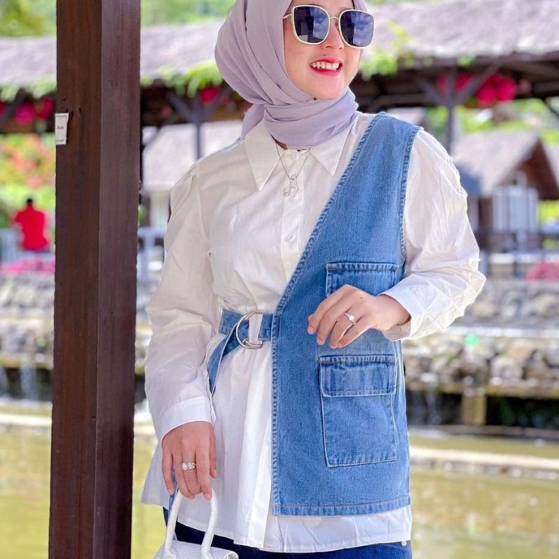 Jual NOMI TUNIK JEANS DENIM KOREAN STYLE | Shopee Indonesia