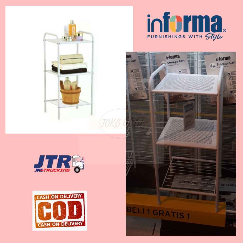 Jual INFORMA RAK 3 SUSUN PUTIH RAK SERBAGUNA/RAK BUKU/RAK MAGIC COM/RAK ...