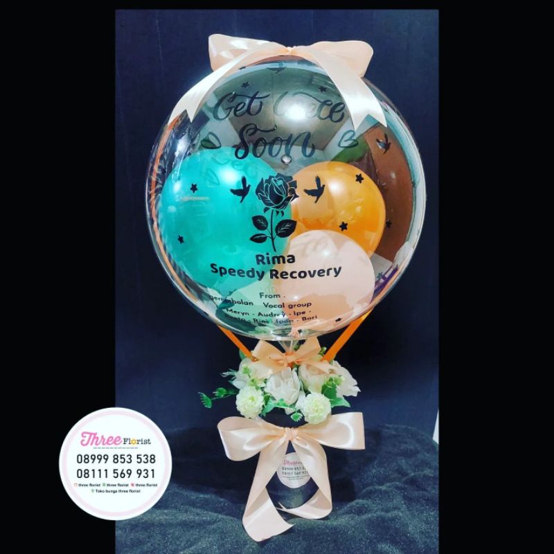 Jual box bunga balon / hadiah ucapan get well soon / hadiah ucapan ...