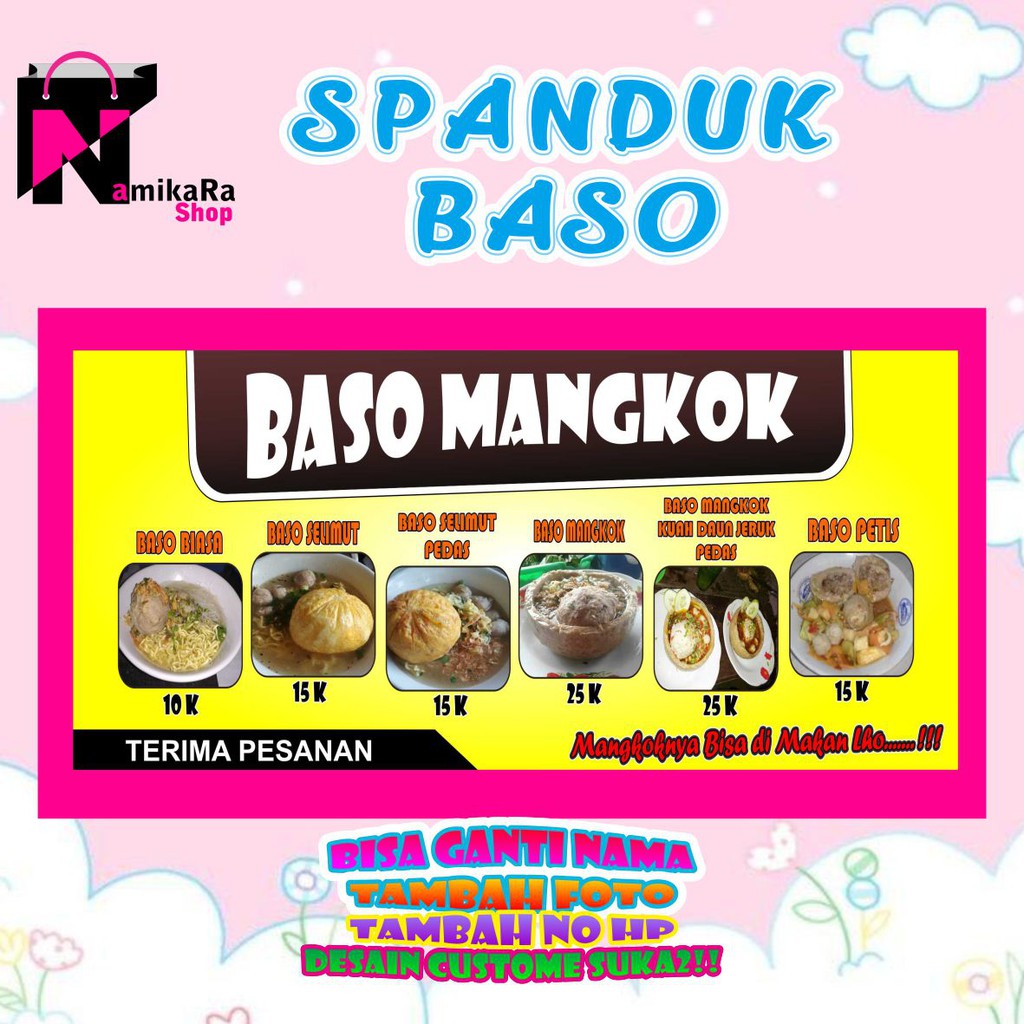 Jual Banner Spanduk Backdrop Bakso/Banner Baso Murah / Backdrop Bakso ...