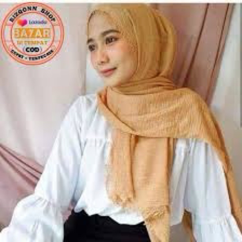 Jual Pashmina crinkle Hijab pasmina kusut Lavanya By Azzara | Shopee Indonesia