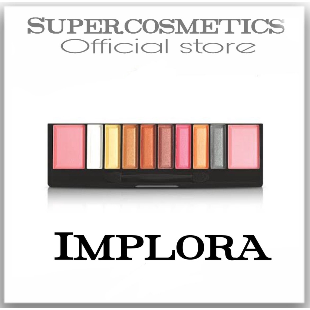 Jual IMPLORA Eyeshadow Palette + Blush On 10 Colour (7602) | Shopee ...