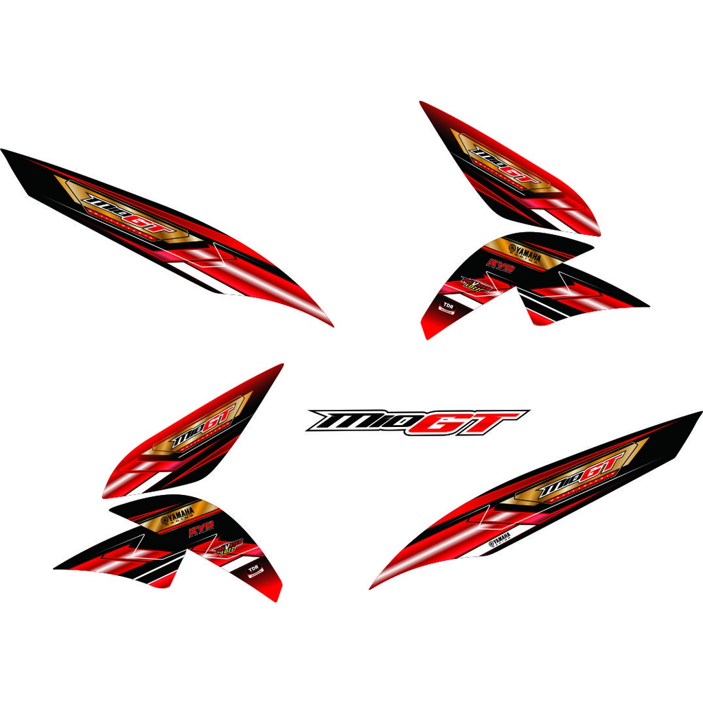 Jual STRIPING VARIASI MOTOR YAMAHA MIO GT NEW WARNA HITAM MERAH MOTIF ...
