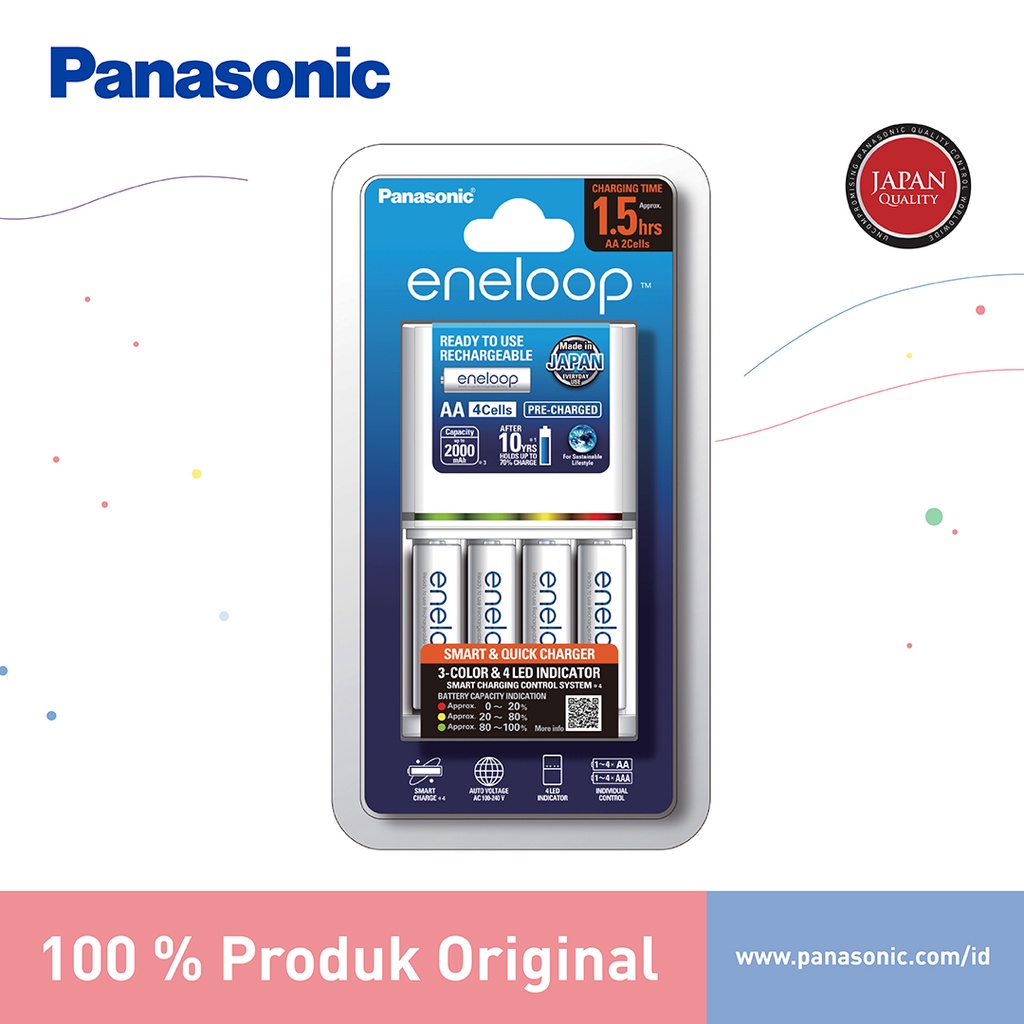 Jual Panasonic Eneloop Charger Kit + Battery Rechargeable AA | Shopee ...