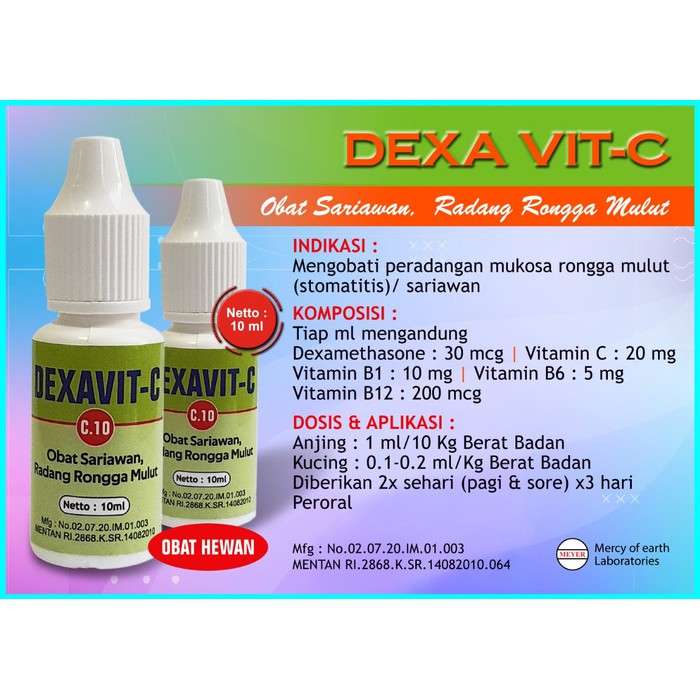 Jual Dexa Vit-C Drop 10 ml - Obat Sariawan hewan - PSI (JOGJA) | Shopee ...