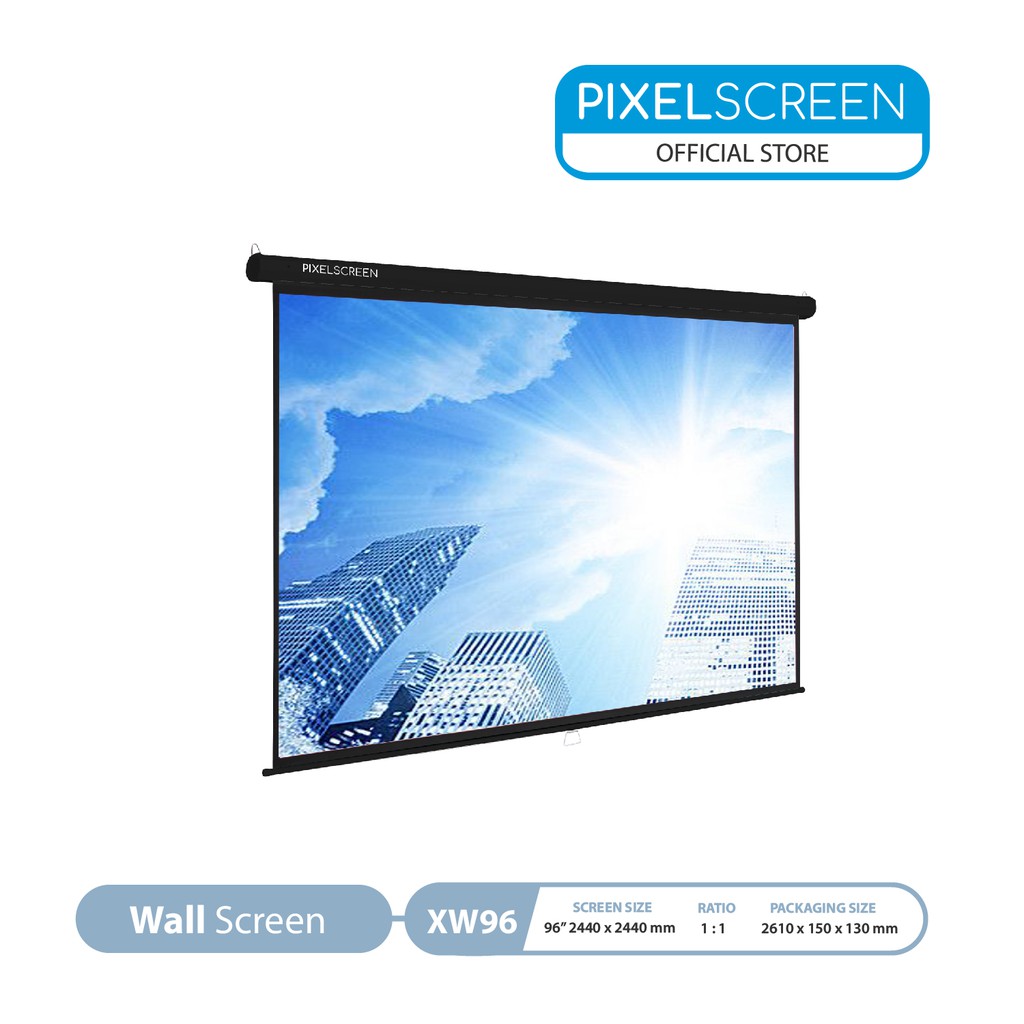 Jual Pixelscreen Screen Projector Manual 96 inch | Shopee Indonesia
