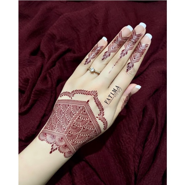 Jual henna instan merah maroon motif lengkap VOL 1 | Shopee Indonesia