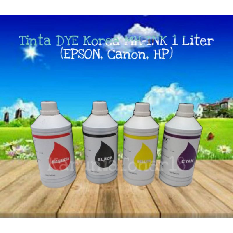 Jual Tinta Korea 1 Liter DYE INK Printer EPSON HP CANON INKJet Tinta MH ...