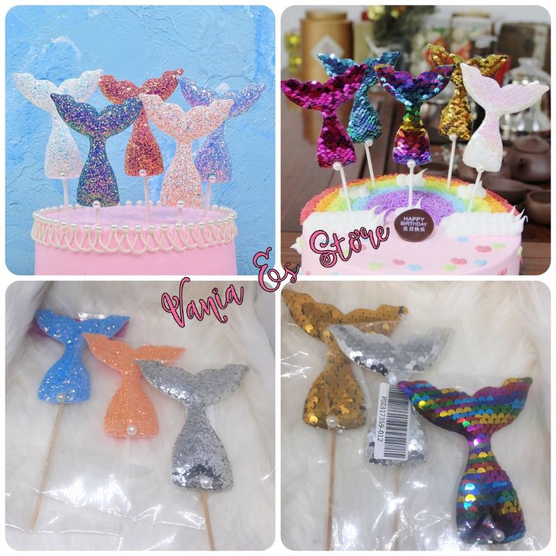 Jual Topper Cake Ekor Duyung Mermaid Tail / Fish Tail | Shopee Indonesia