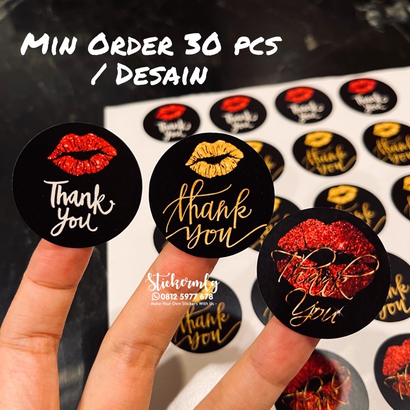 Jual STICKER UCAPAN THANK YOU LIPS BIBIR | Shopee Indonesia