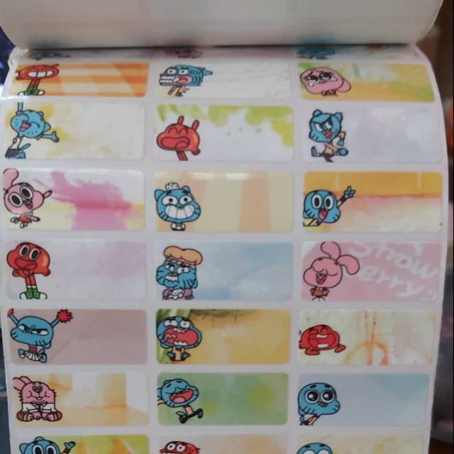 Jual Label nama sticker waterproof Gumball | Shopee Indonesia