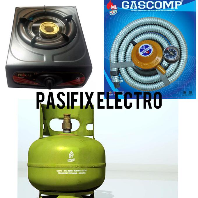 Jual KOMPOR GAS 1 TUNGKU PROGAS PG 169+SELANG PAKET GASSCOMP+TABUNG GAS ...